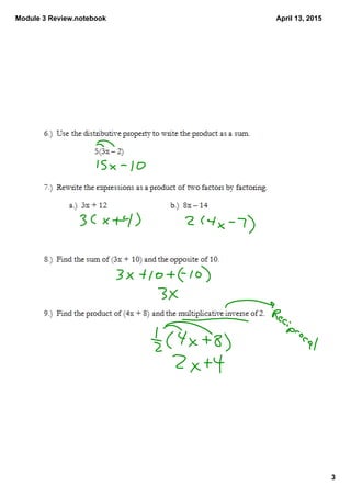 Module 3 review packet | PDF