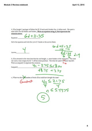 Module 3 review packet | PDF