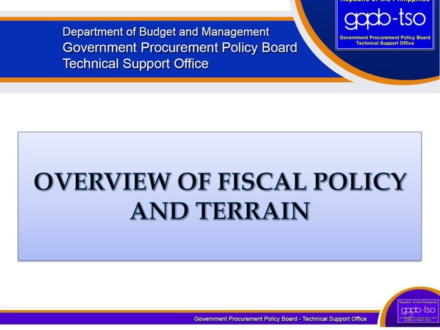 Module 3 Session 1 - Overview of Fiscal Policy and Terrain (revised ...
