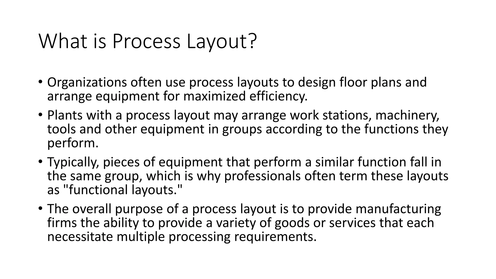 Module 3 Operations Management Process Layout | PPTX