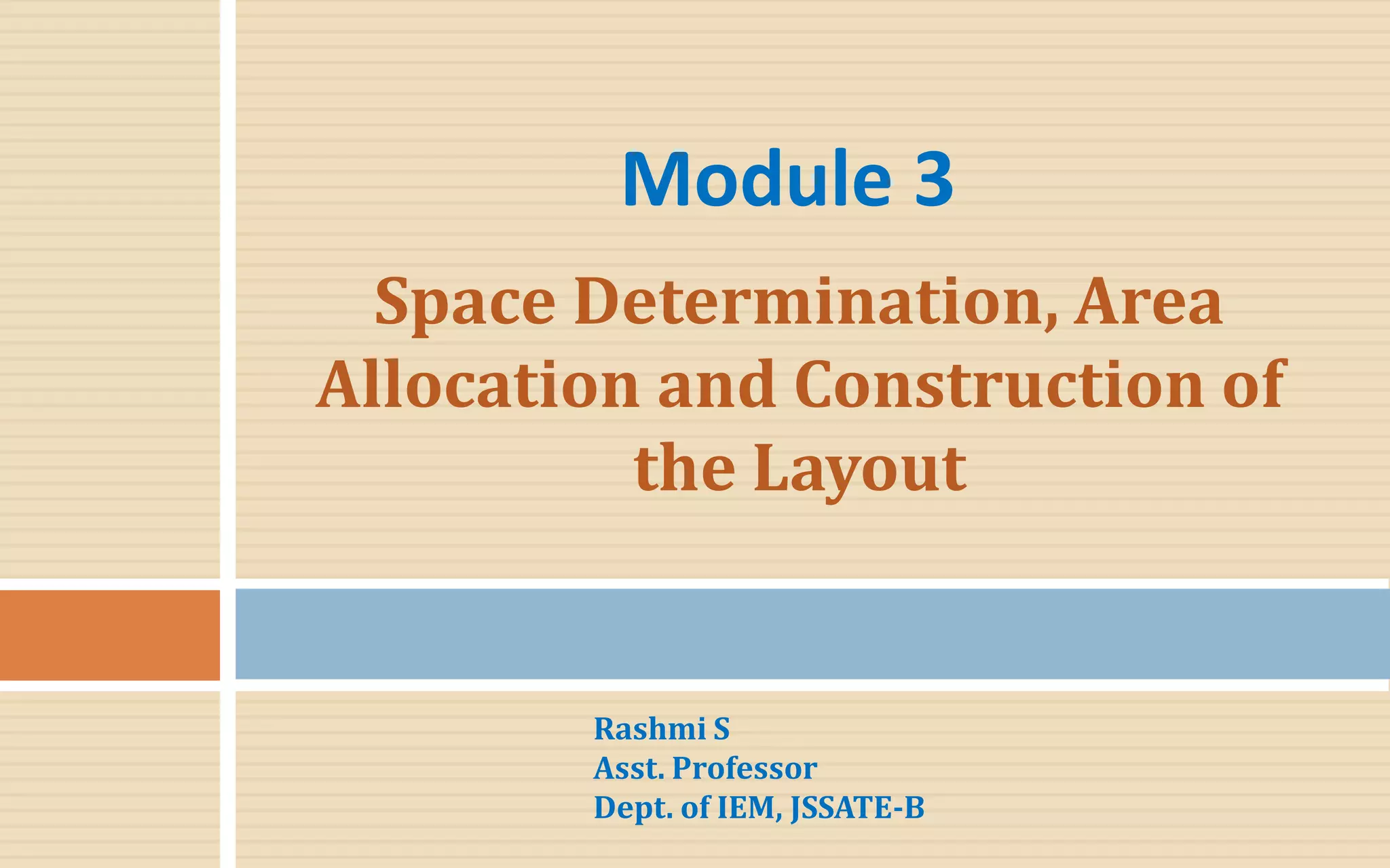 Module 3 Space Determination and Area Allocation | PDF