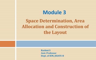 Module 3 Space Determination and Area Allocation | PDF
