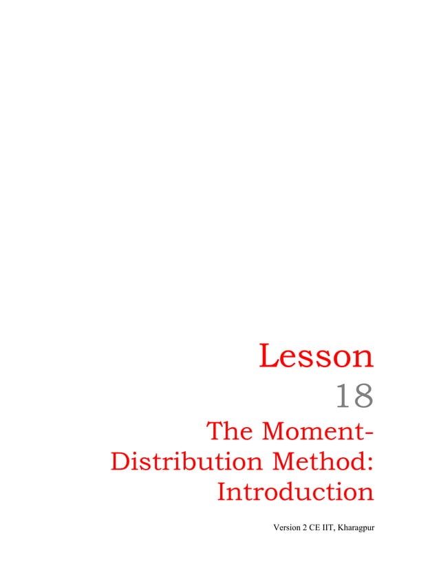 the moment distribution method | PDF