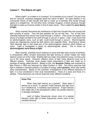 Module 3 the nature and properties of light | PDF