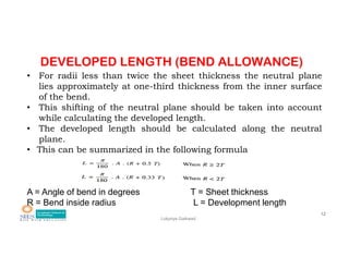 Module 3_Theory of bending operation in sheet metal | PDF