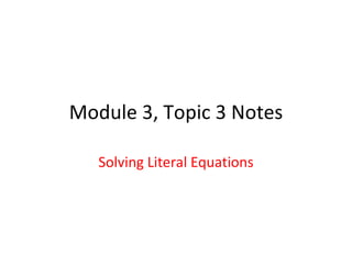 Module 3, topic 3 notes | PPT