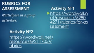 module 3 TYPES OF RUBRICS - HOW TO CREATE TEST.pptx