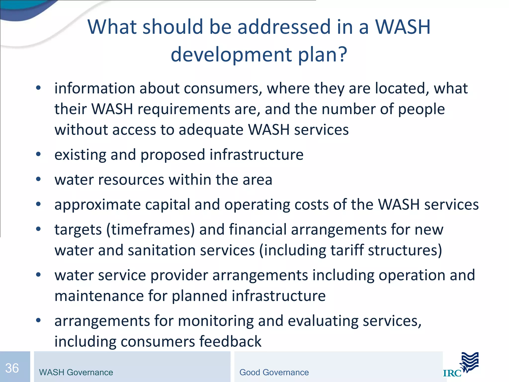 Module 3 wash governance (presentation) | PPT