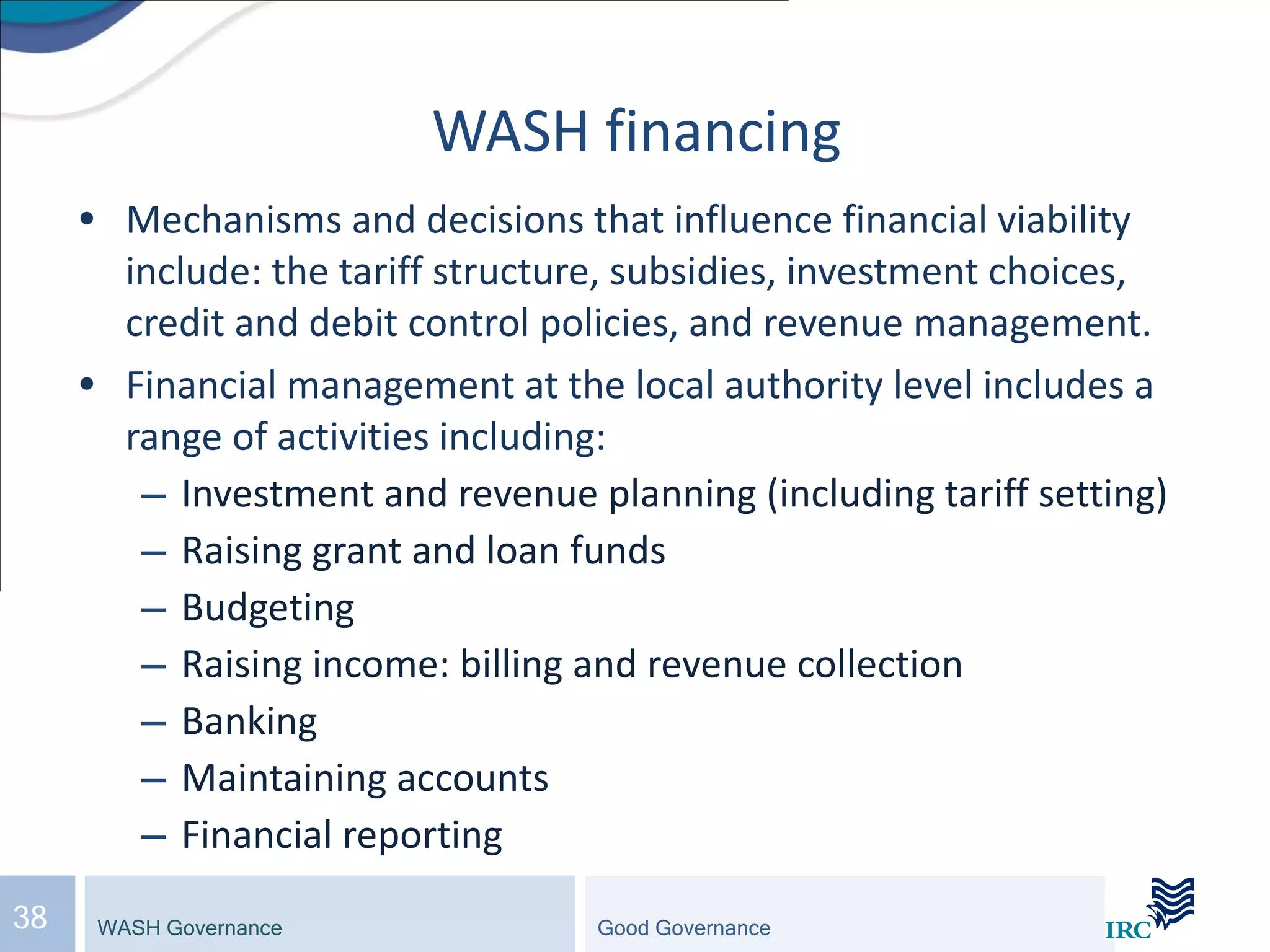 Module 3 wash governance (presentation) | PPT