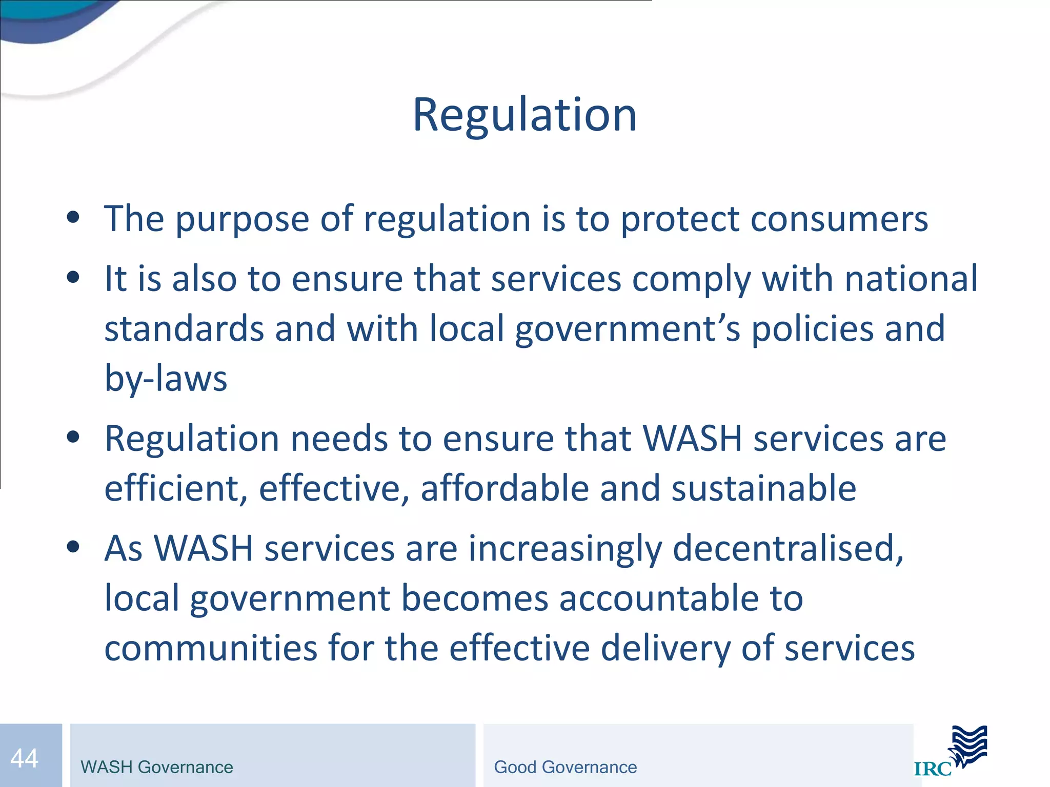 Module 3 wash governance (presentation) | PPT
