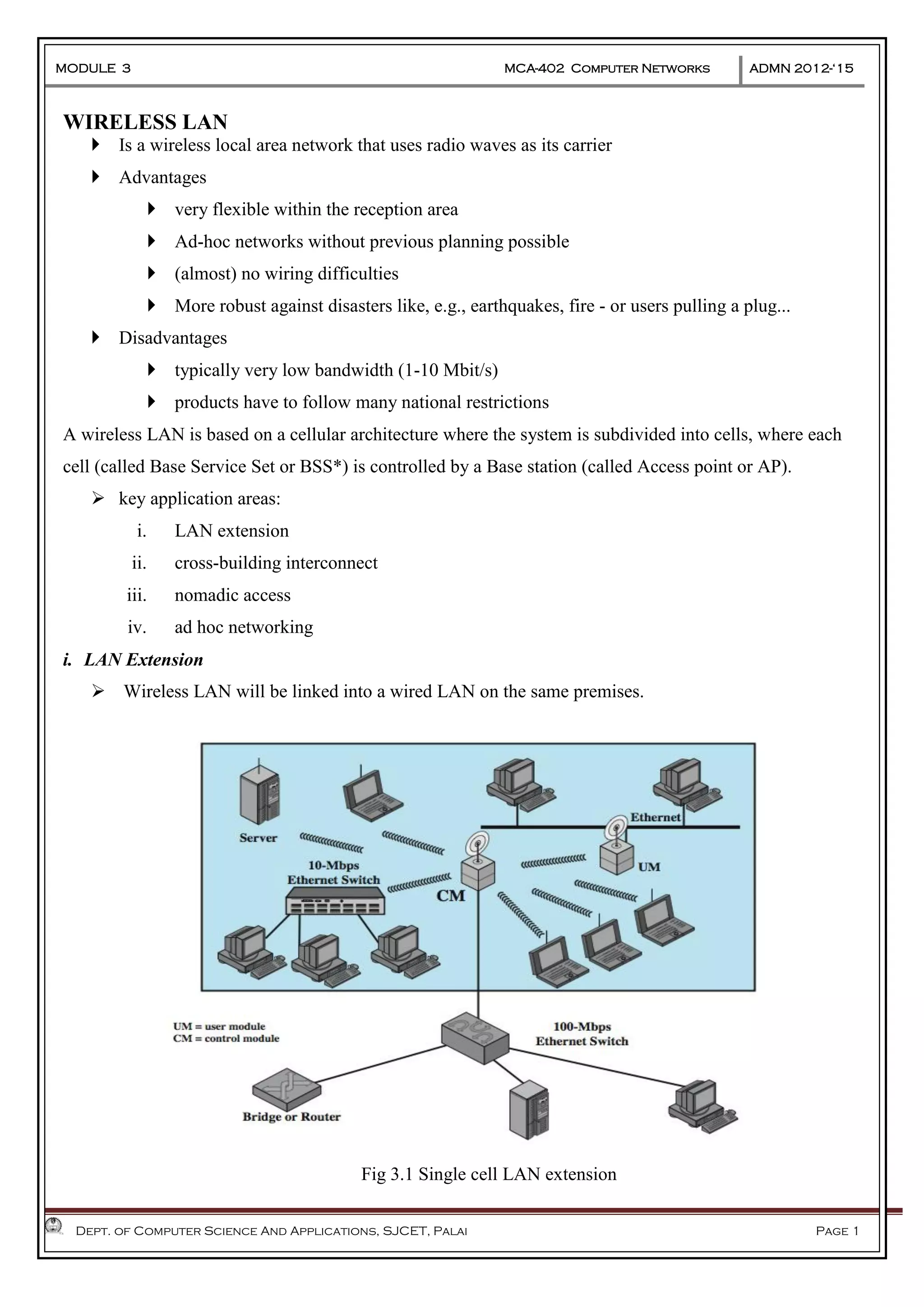 Module 3 wlan,bluetooth vlan | PDF