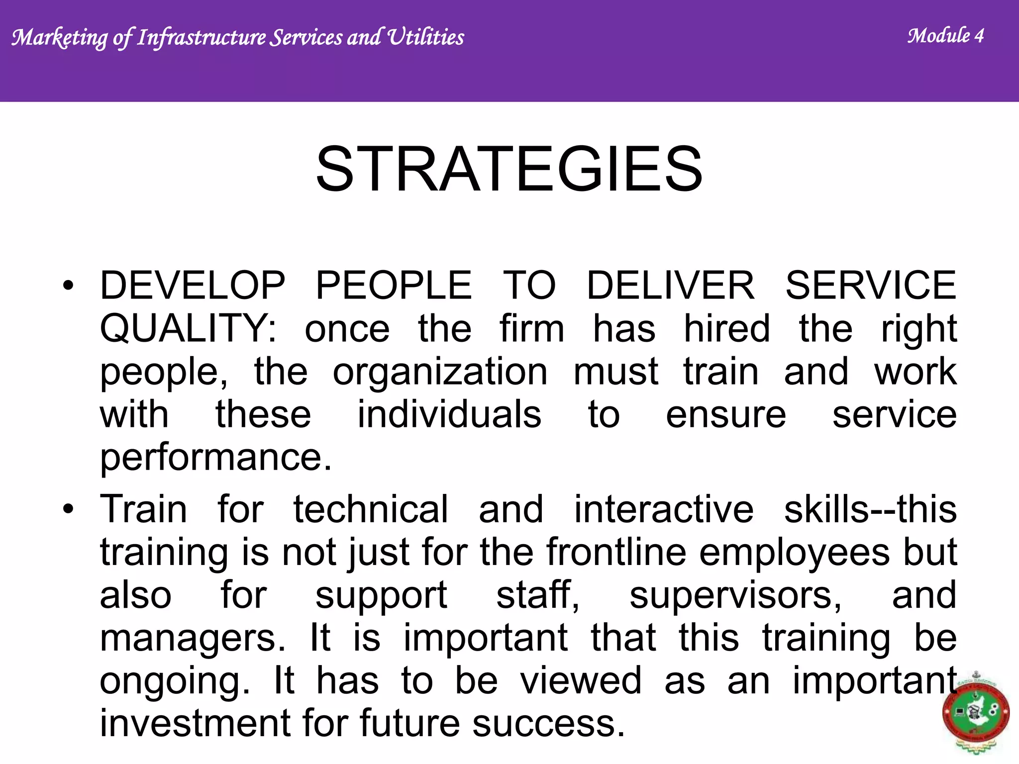 EMPLOYEES ROLE IN SERVICE DELIVERY - Module 4 | PPTX