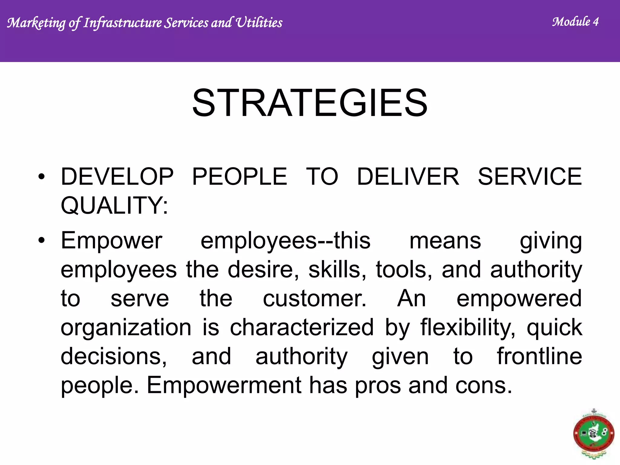 EMPLOYEES ROLE IN SERVICE DELIVERY - Module 4 | PPTX