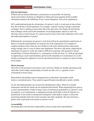 Professional Ethics Module 4 Notes | PDF