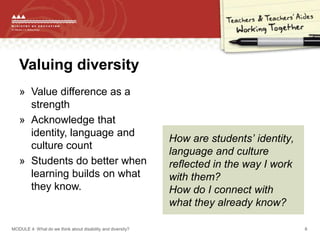 Module 4 What do we think about disability and diversity? | PPTX