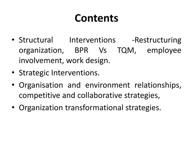 Organizational Change and Development - Module 4 - MG University - Manu Melwin Joy | PPT