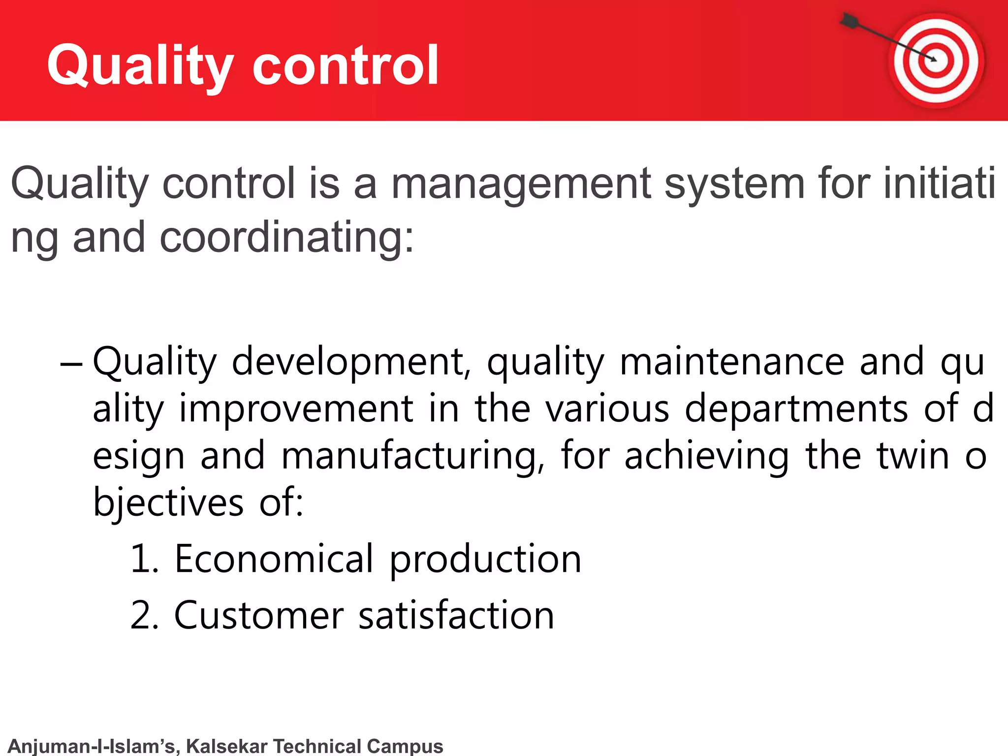 Introduction to Quality Engineering / Quality Control | PDF