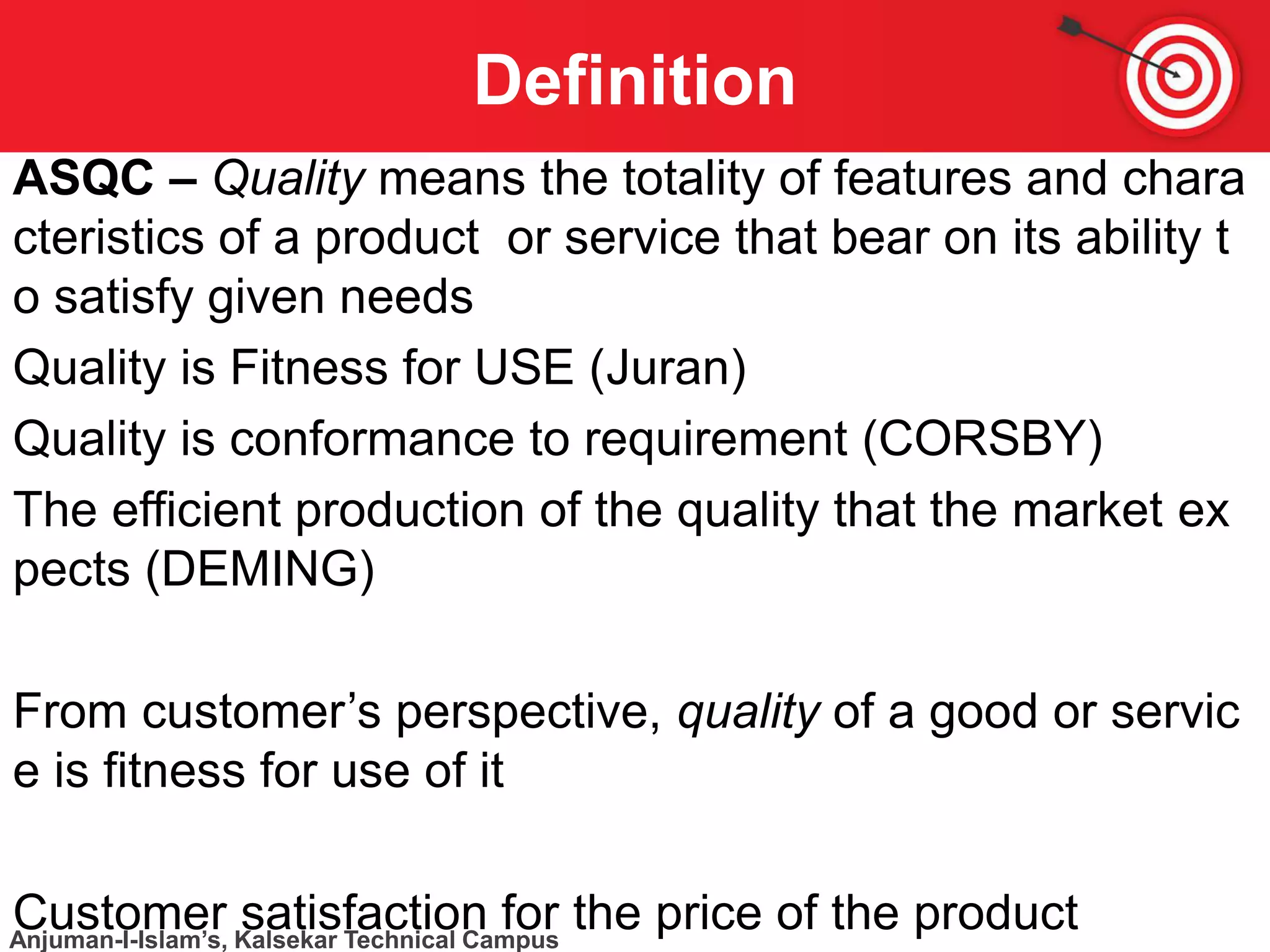Introduction to Quality Engineering / Quality Control | PDF
