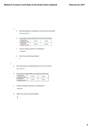Module 4.5 lesson 2 unit rate as the scale factor | PDF