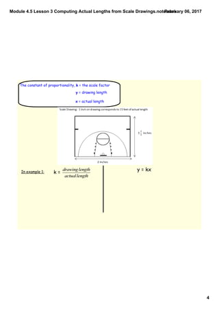 Module 4.5 lesson 3 computing actual lengths from scale drawings | PDF