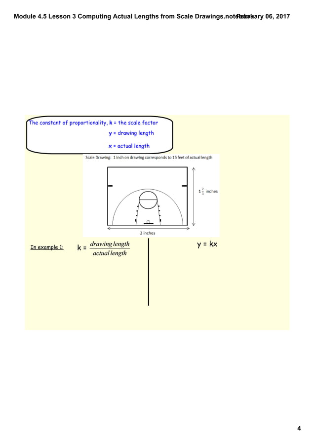 Module 4.5 lesson 3 computing actual lengths from scale drawings | PDF