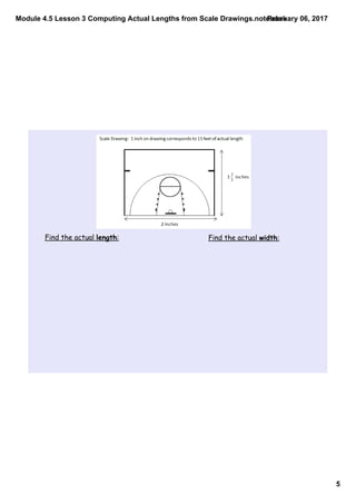 Module 4.5 lesson 3 computing actual lengths from scale drawings | PDF