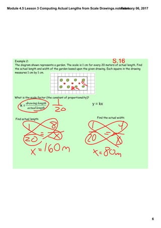 Module 4.5 lesson 3 computing actual lengths from scale drawings | PDF
