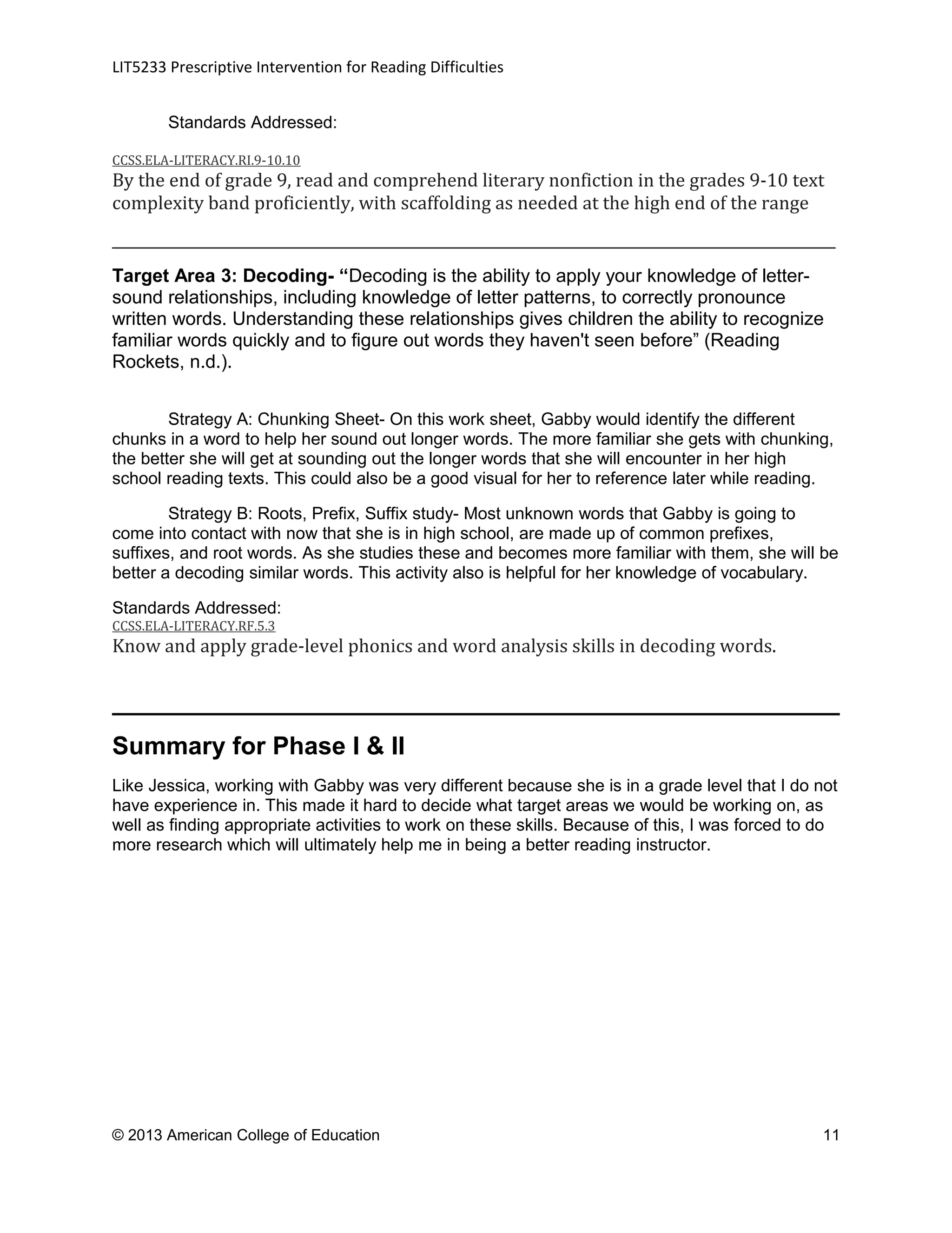 IRI for Grades 9-12 | DOC