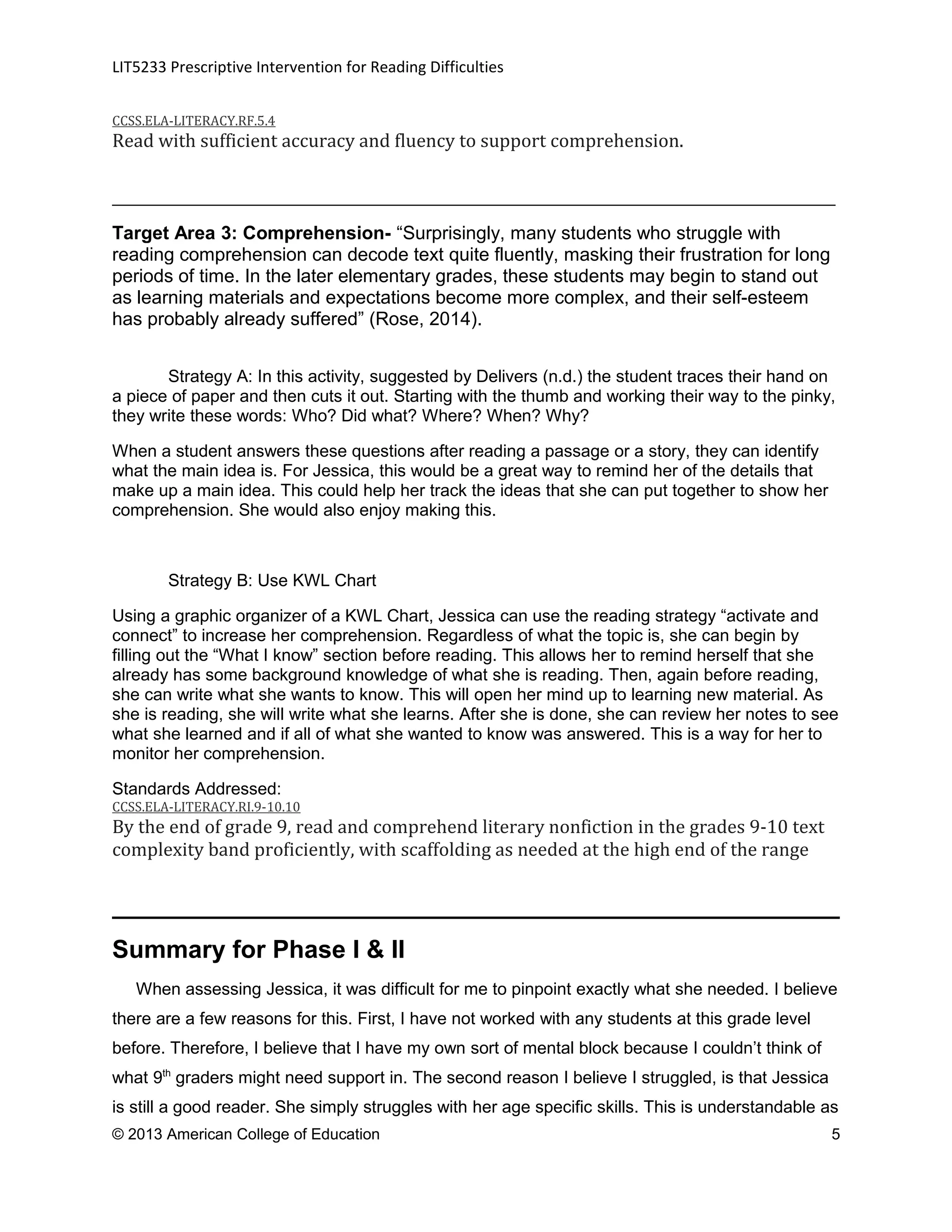 IRI for Grades 9-12 | DOC