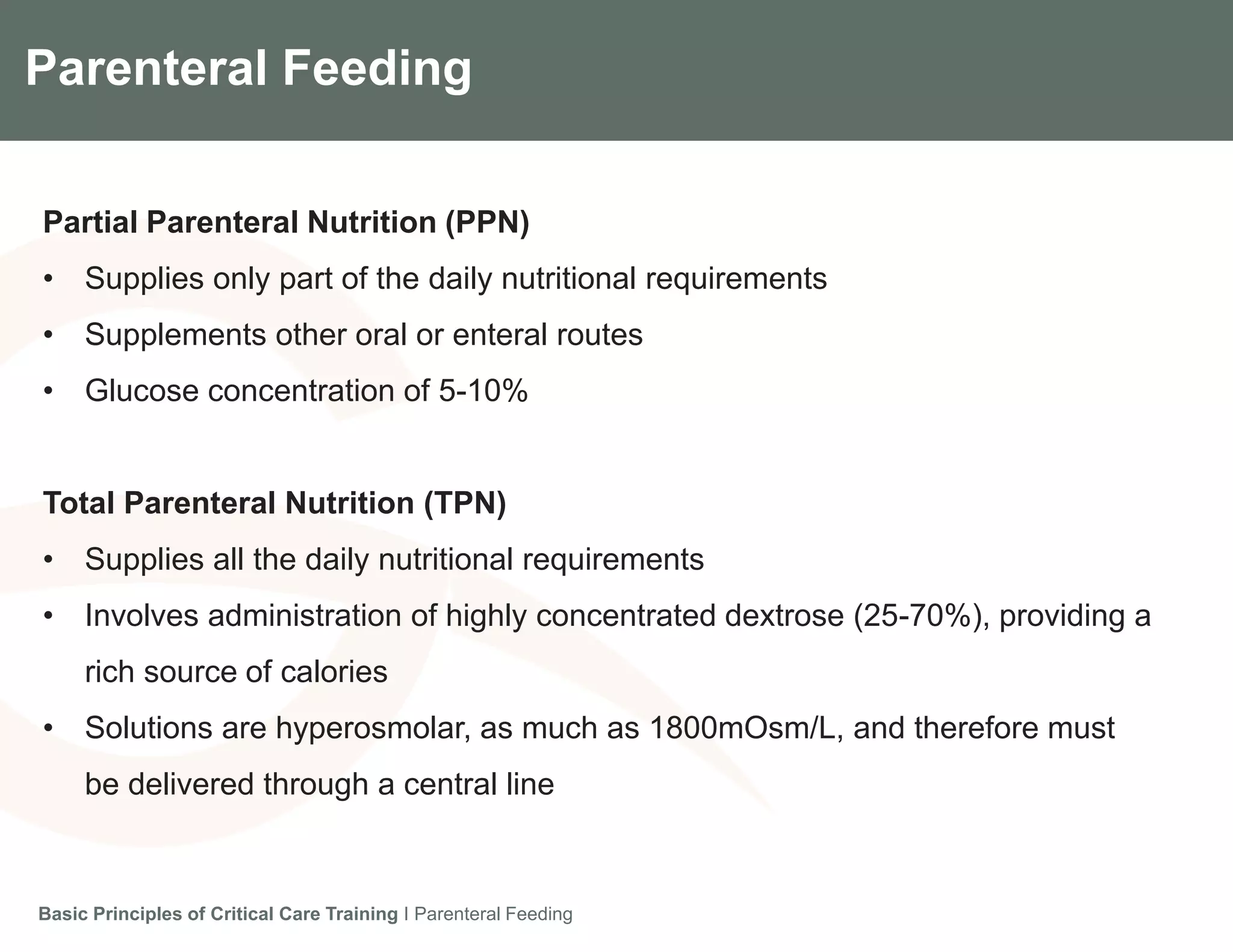 Module 4.2 Parenteral Feeding | PPTX