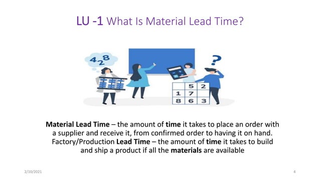 Material Lead time Calculation , Process Lead Time Calculation | PPTX ...
