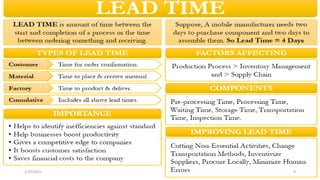 Material Lead time Calculation , Process Lead Time Calculation | PPTX