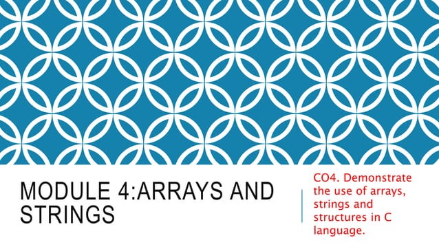 Module 4- Arrays and Strings | PPTX Module 4- Arrays and Strings | PPTX