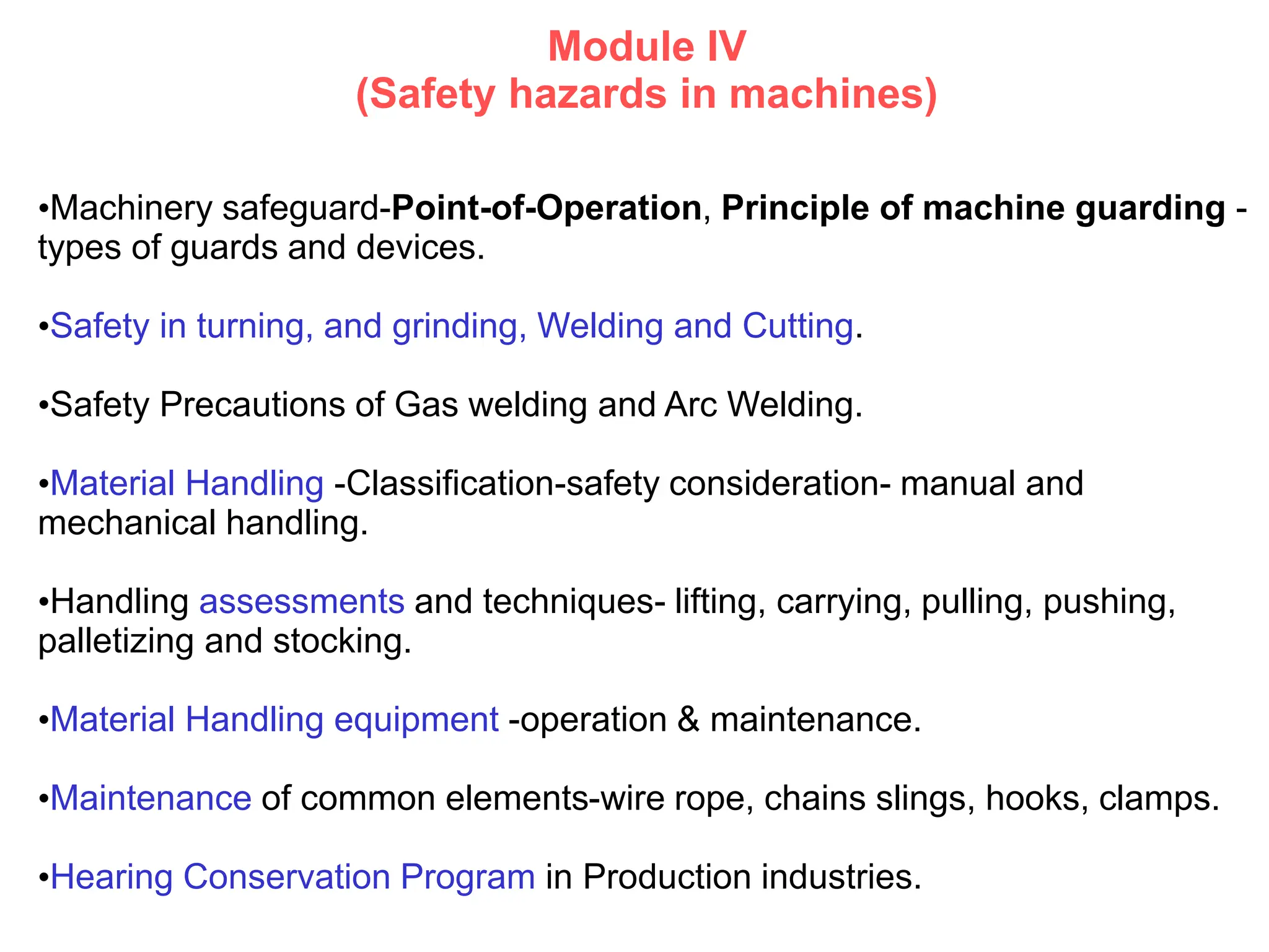 Safety hazards in machines -material handling | PPT