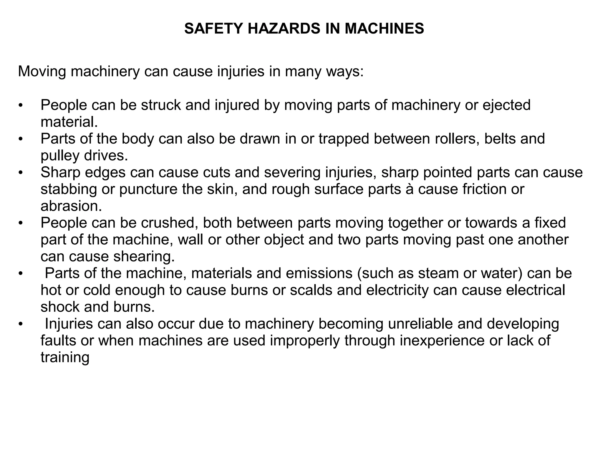 Safety hazards in machines -material handling | PPT