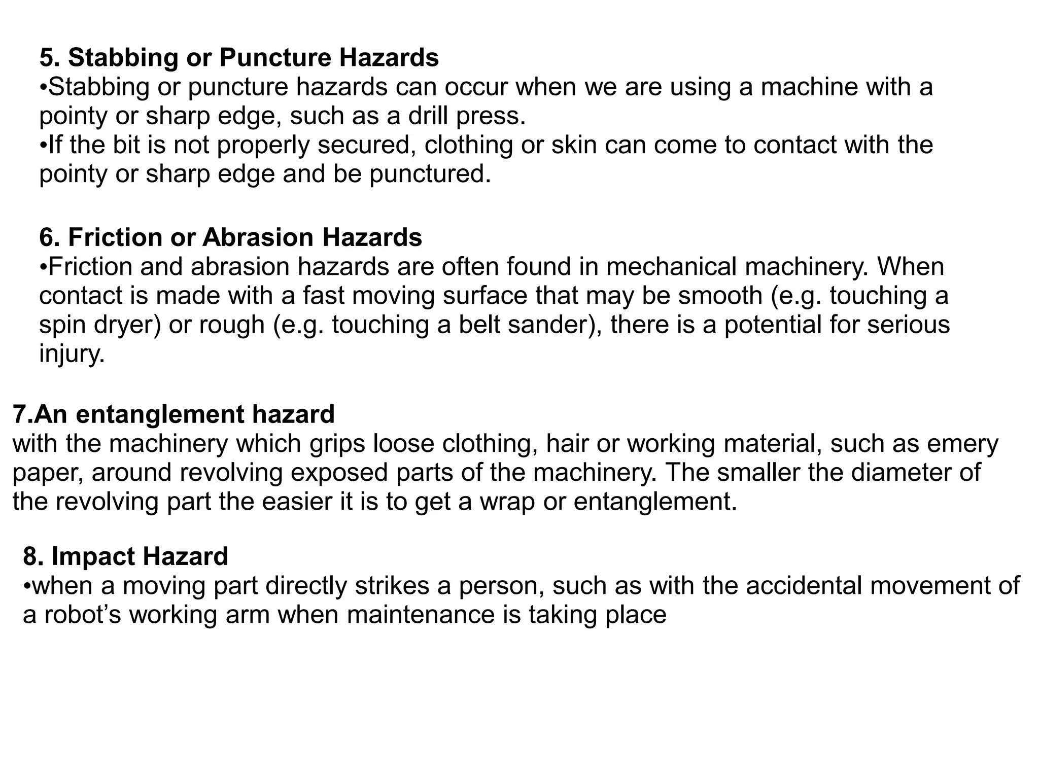 Safety hazards in machines -material handling | PPT