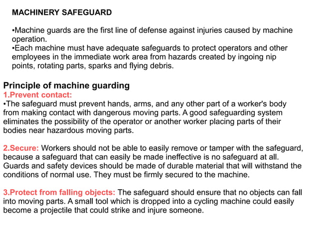 Safety hazards in machines -material handling | PPT