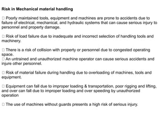 Safety hazards in machines -material handling | PPT