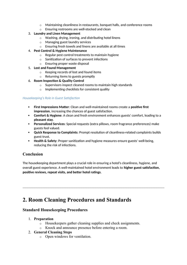 Housekeeping and Facilities Management in brief | DOCX