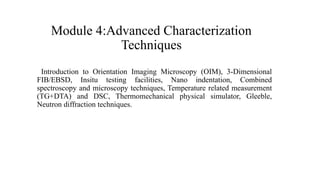 Advanced material characterisation technique | PPT