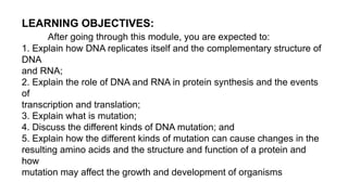 module 4 protein Synthesis and Mutation.pptx