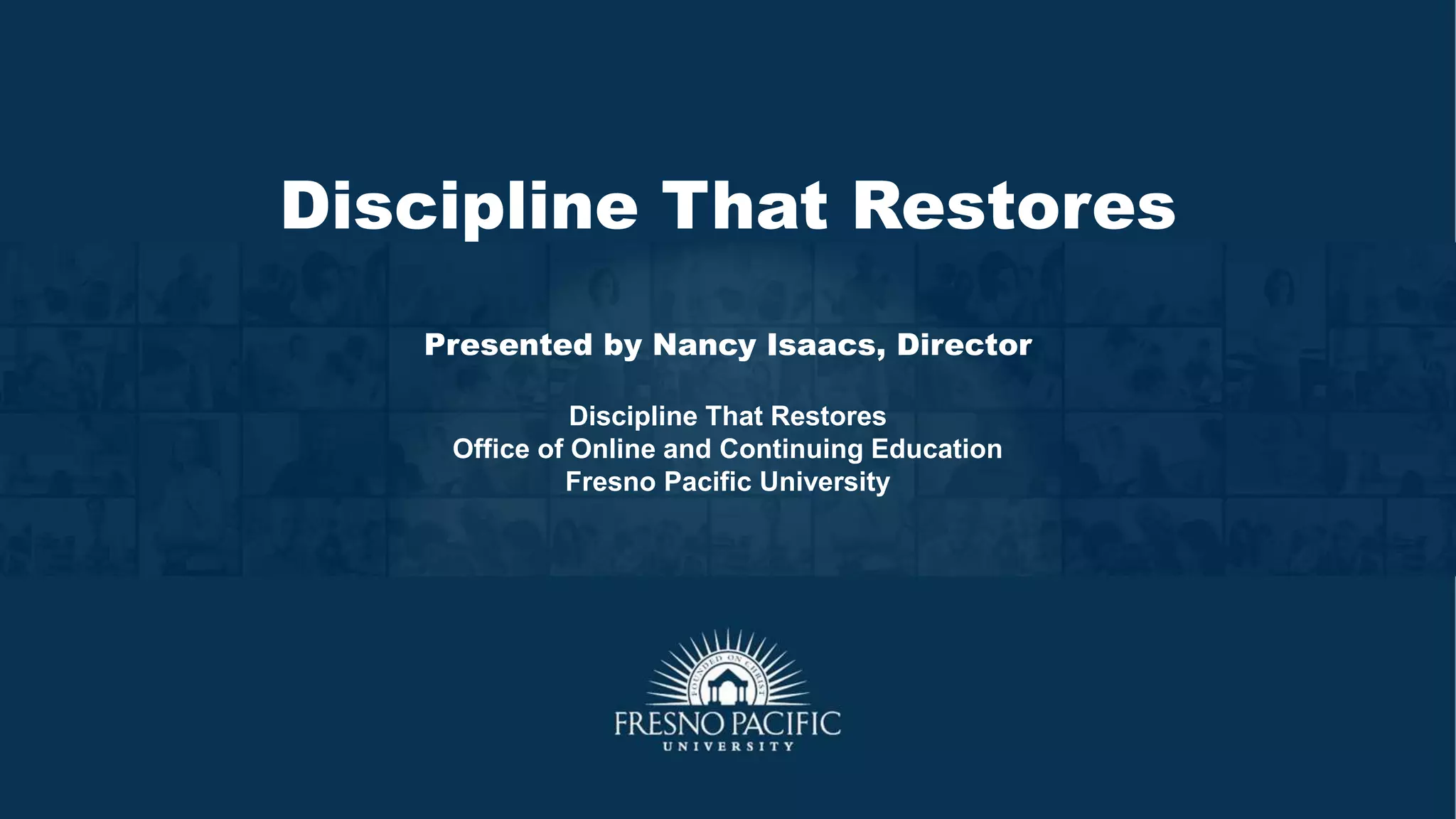EDUC 915—Module 4 on Conscious Classroom Management | PPTX
