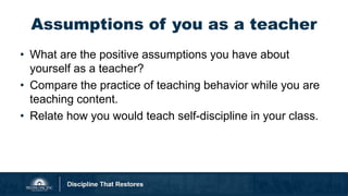EDUC 915—Module 4 on Conscious Classroom Management | PPTX