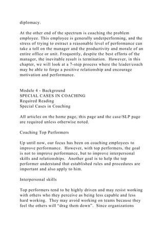 Module 4 - HomeSPECIAL CASES IN COACHINGModular Learning Outco.docx