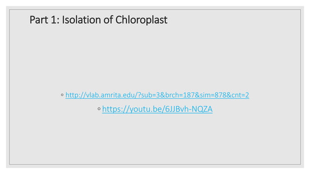 Module 4 isolation of chloroplasts and characterization of ...