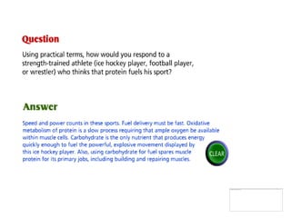 Module 4 mcc sports nutrition credit course - energy substrates used ...