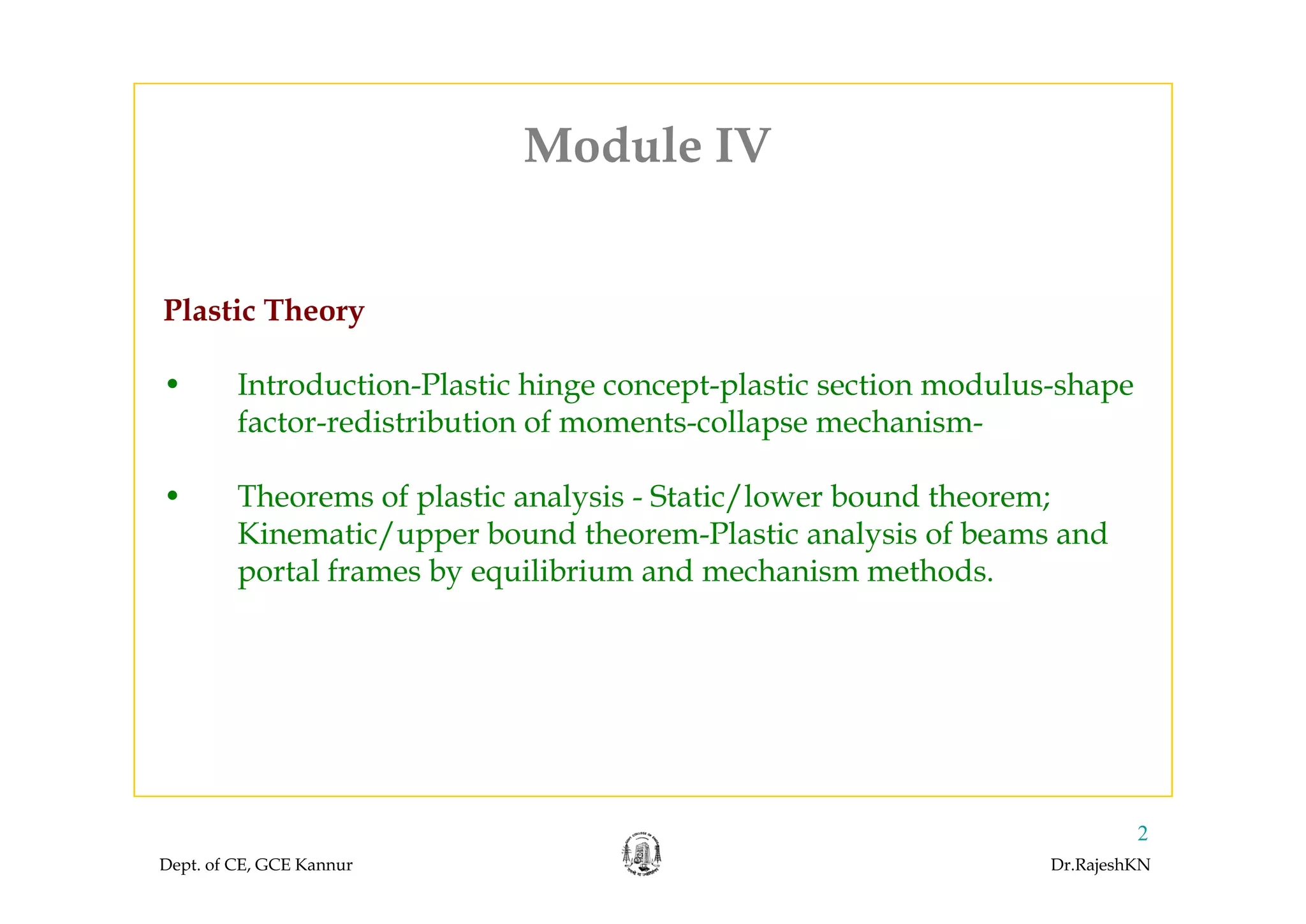 Module4 plastic theory- rajesh sir | PDF