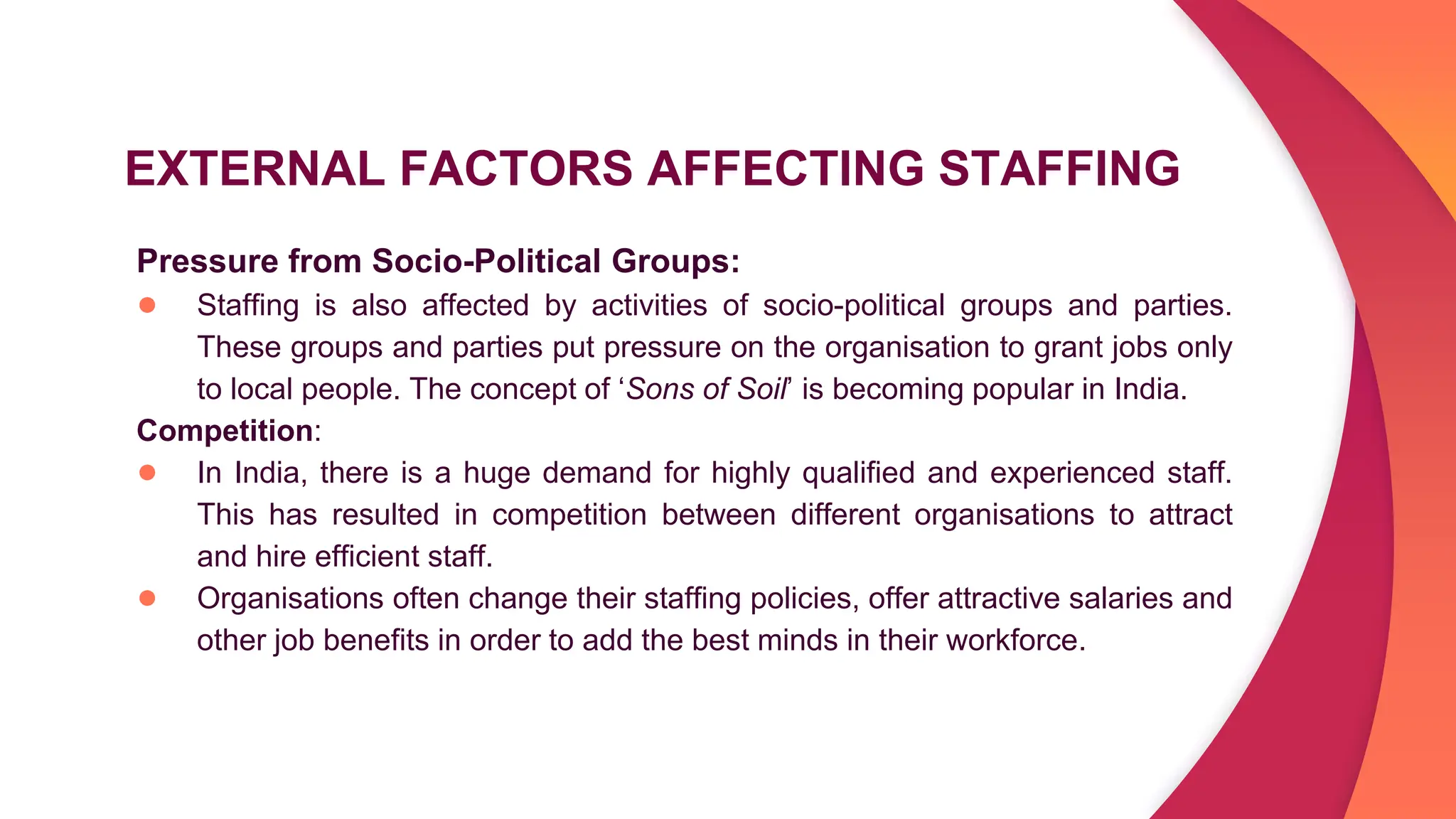 Staffing (business studies) presentation | PPTX