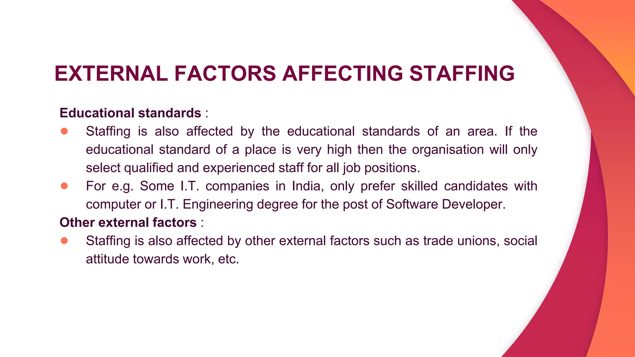 Staffing (business studies) presentation | PPTX