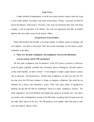Module 4 the fbi case study in pearlson (page 73) | DOCX